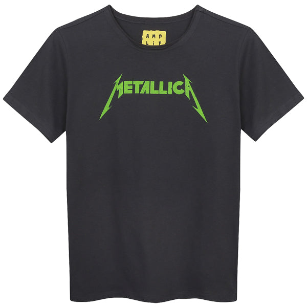 Metallica - Neon Amplified Vintage Charcoal Kids T-Shirt - Kidswear ...